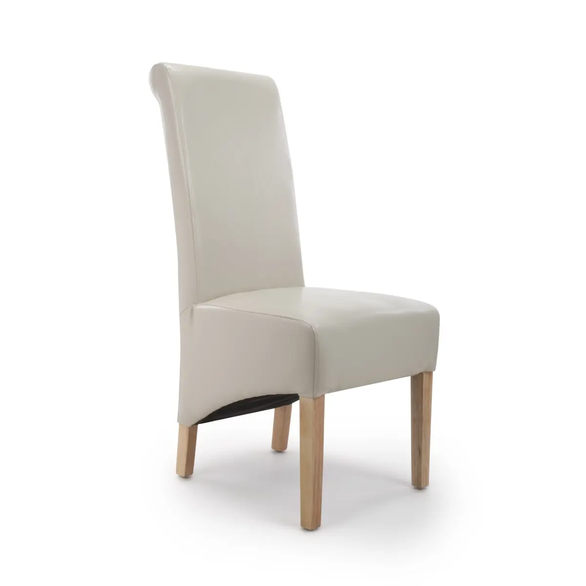 Shankar Krista Roll Back Bonded Leather Ivory Dining Chairs Set of 2 ...