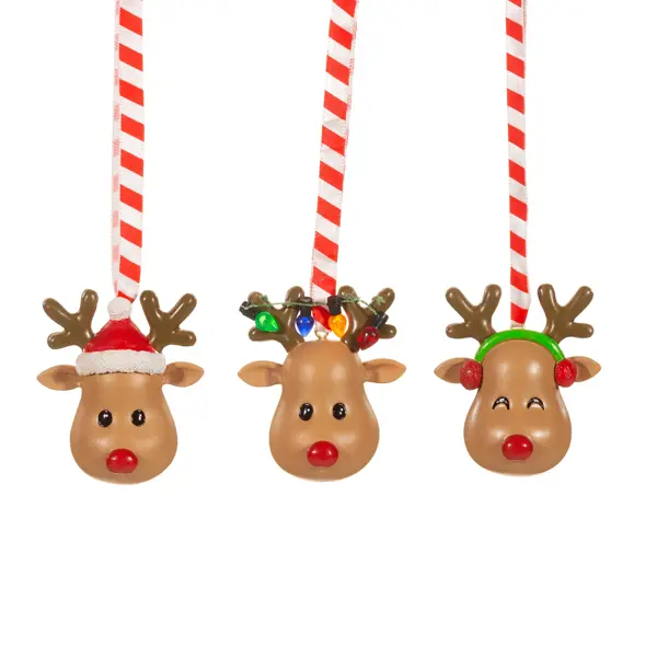 Gallery Damson Drop Gem Christmas Tree Baubles (3pk) 70x70x130mm ...