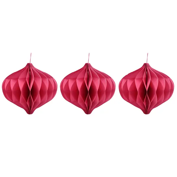 Gallery Damson Drop Gem Christmas Tree Baubles (3pk) 70x70x130mm ...