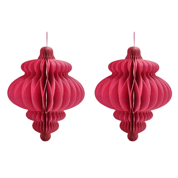 Gallery Damson Drop Gem Christmas Tree Baubles (3pk) 70x70x130mm ...